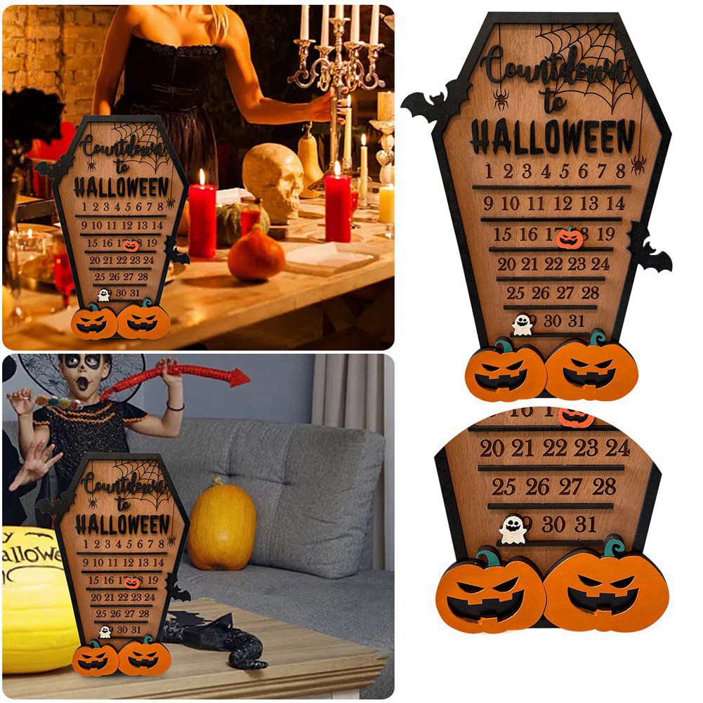 Halloween Advent Countdown, DIY Moving Wooden Countdown to Halloween, Halloween Countdown Sign ...