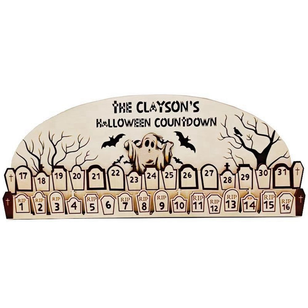 Halloween Advent Countdown, DIY Moving Wooden Countdown to Halloween ...