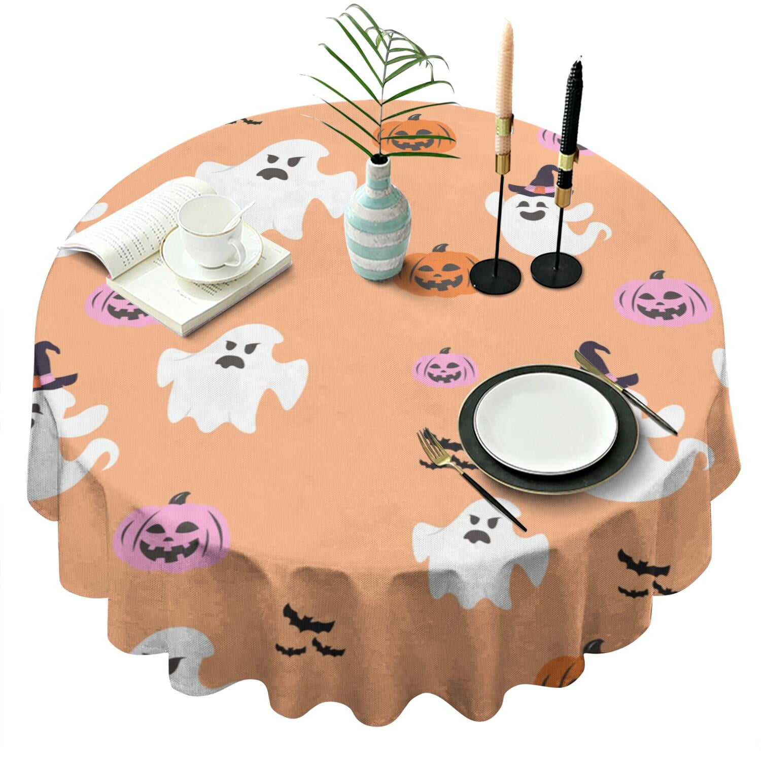 Halloween Aesthetic Tablecloth 60 Inch Round - Waterproof Washable ...