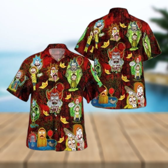 Halloween Aloha Rick And Morty Hawaiian Shirt Holiday Gift For Beach ...