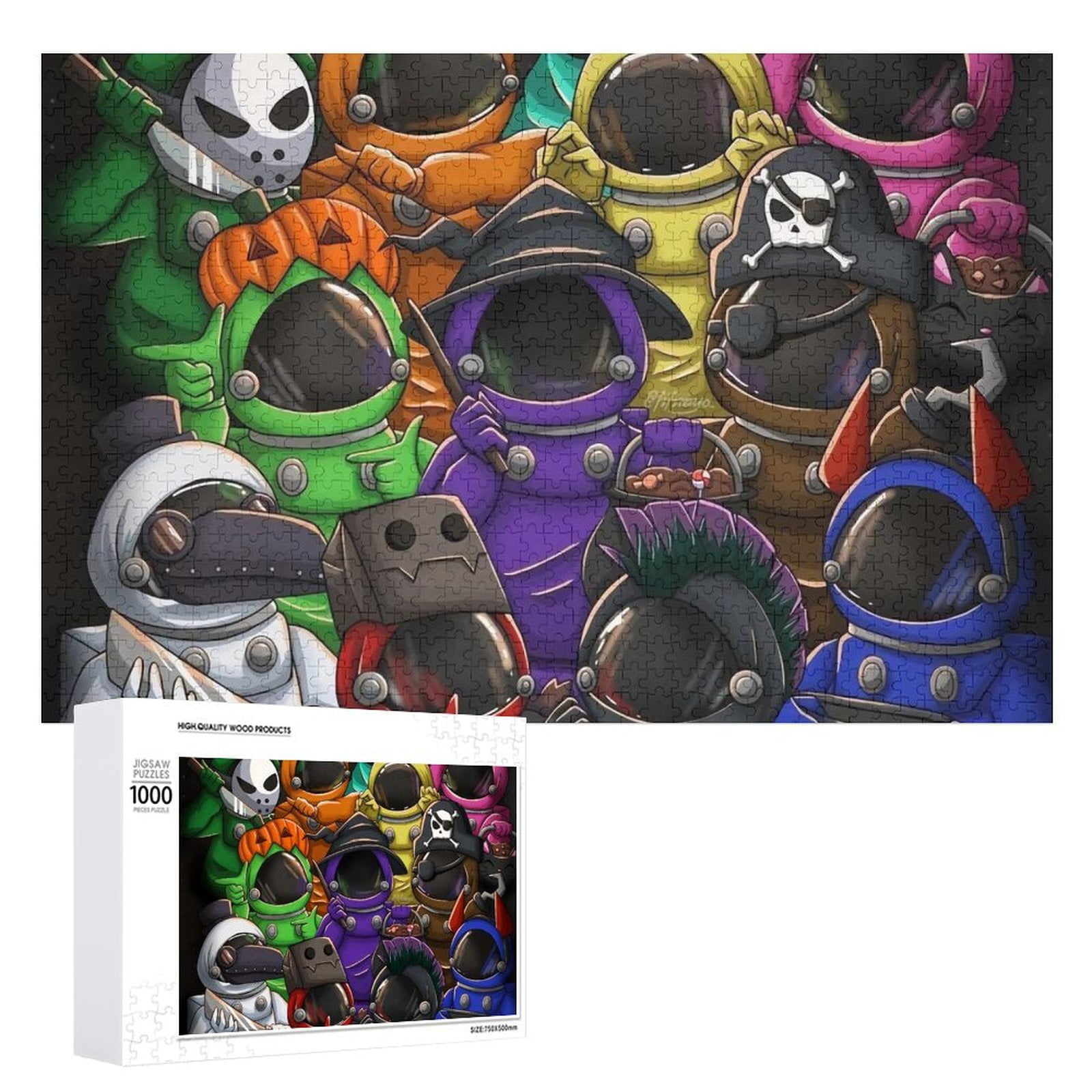 Halloween Among-Us Imposter Crewmate Puzzles- 1000 Piece Jigsaw Puzzle for Adults Challenging ...