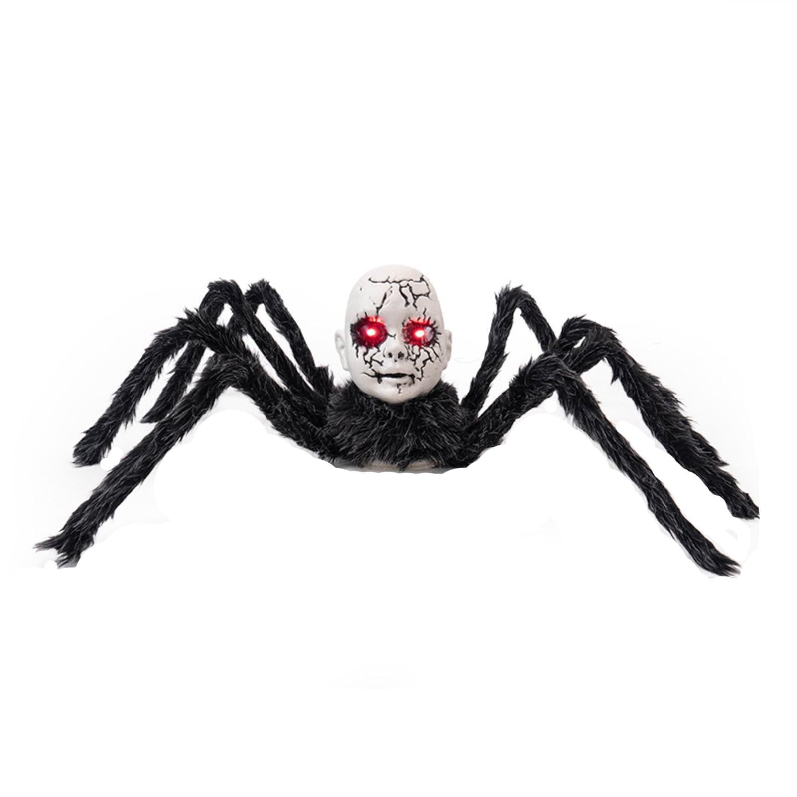 Halloween Animated Creepy Spider Decoration with Glowing Red Eyes and ...