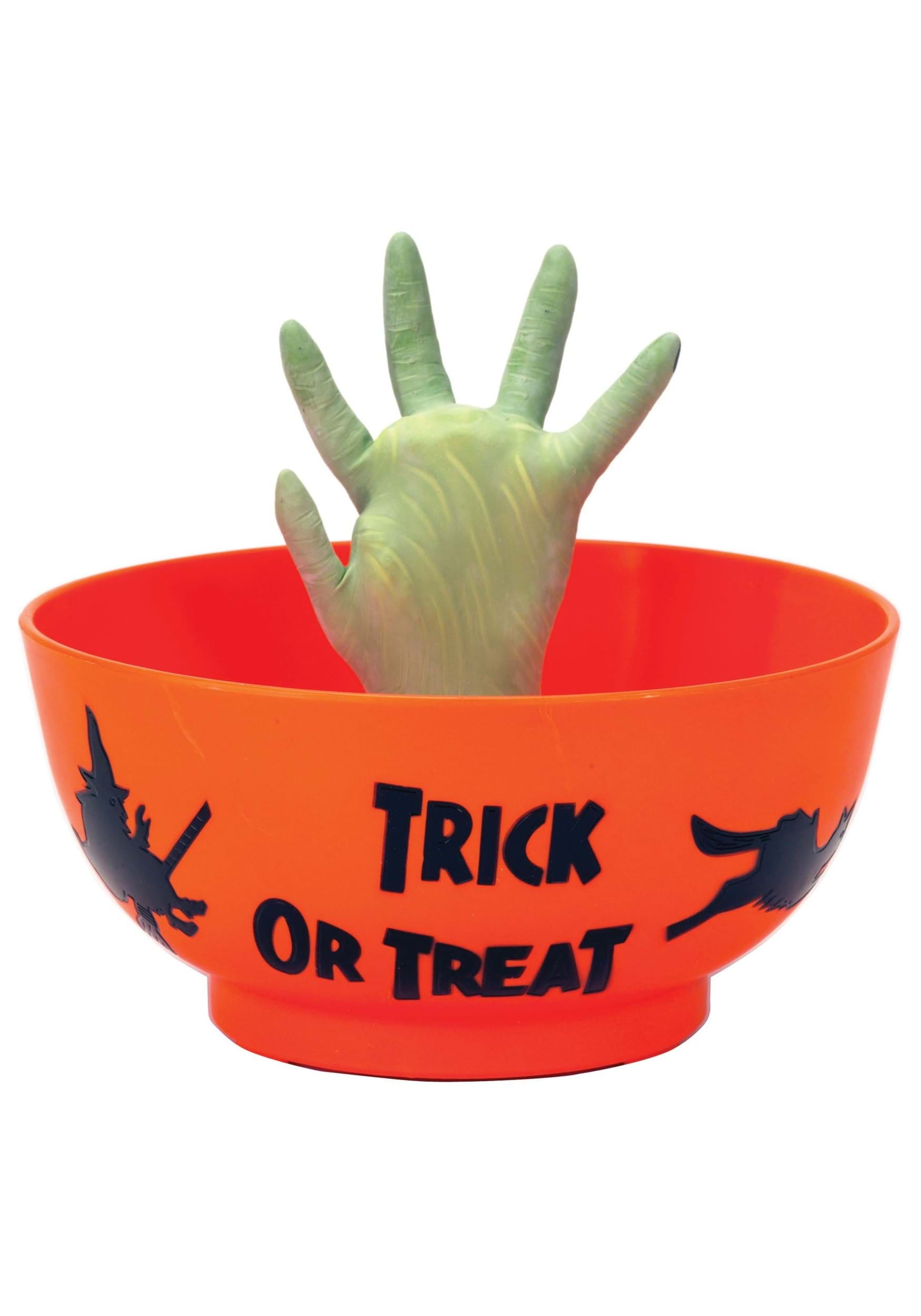 Gemmy Halloween Spooky Decoration: 8 in. Animated Witch Hand Candy Bowl ...