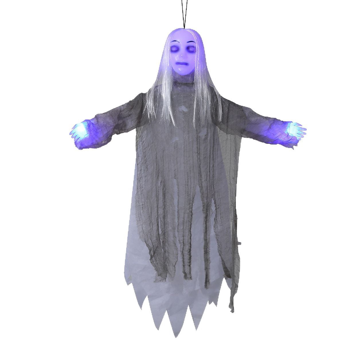 Halloween Animated Women Ghost Decorations,Voice Activated Hanging ...