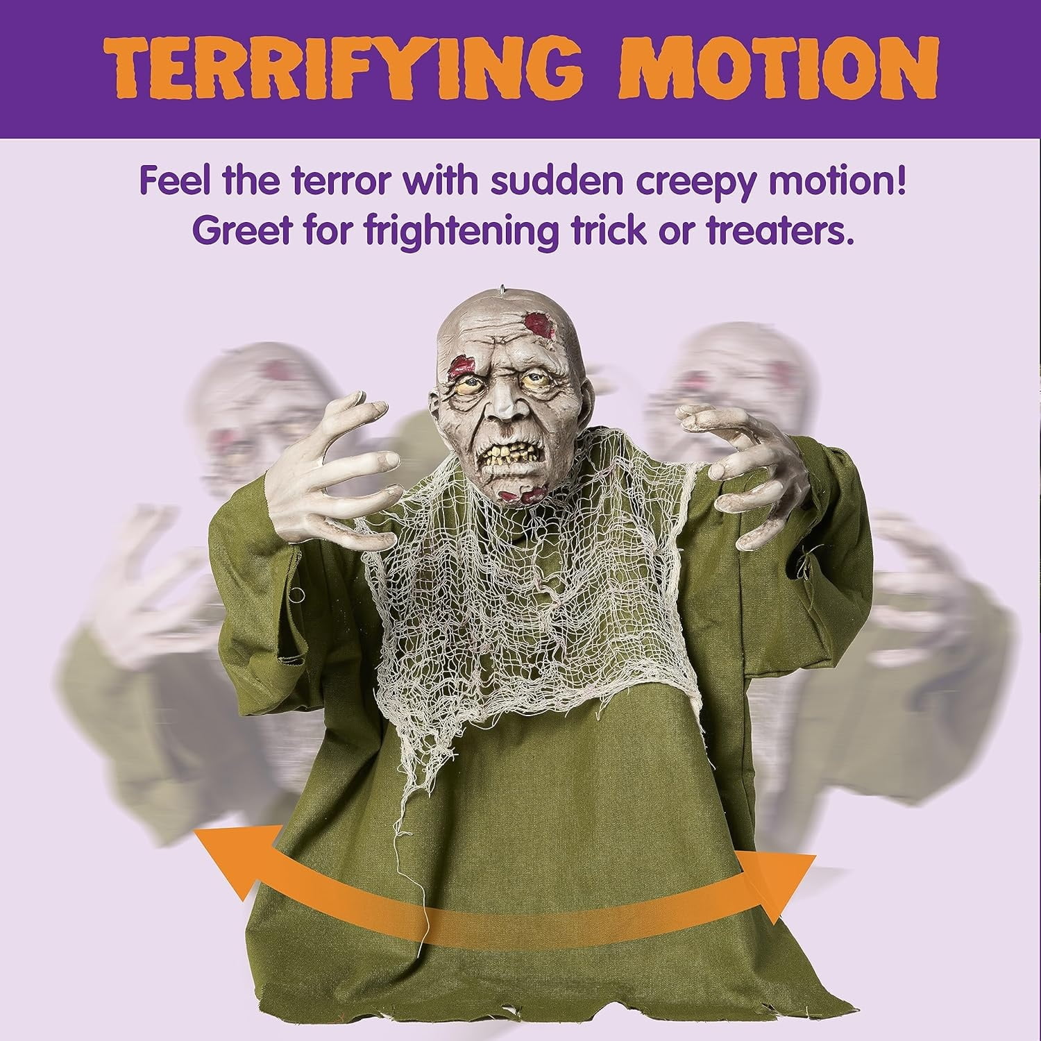 Halloween Animated Zombie Groundbreaker Outdoor Decor with Light Up ...