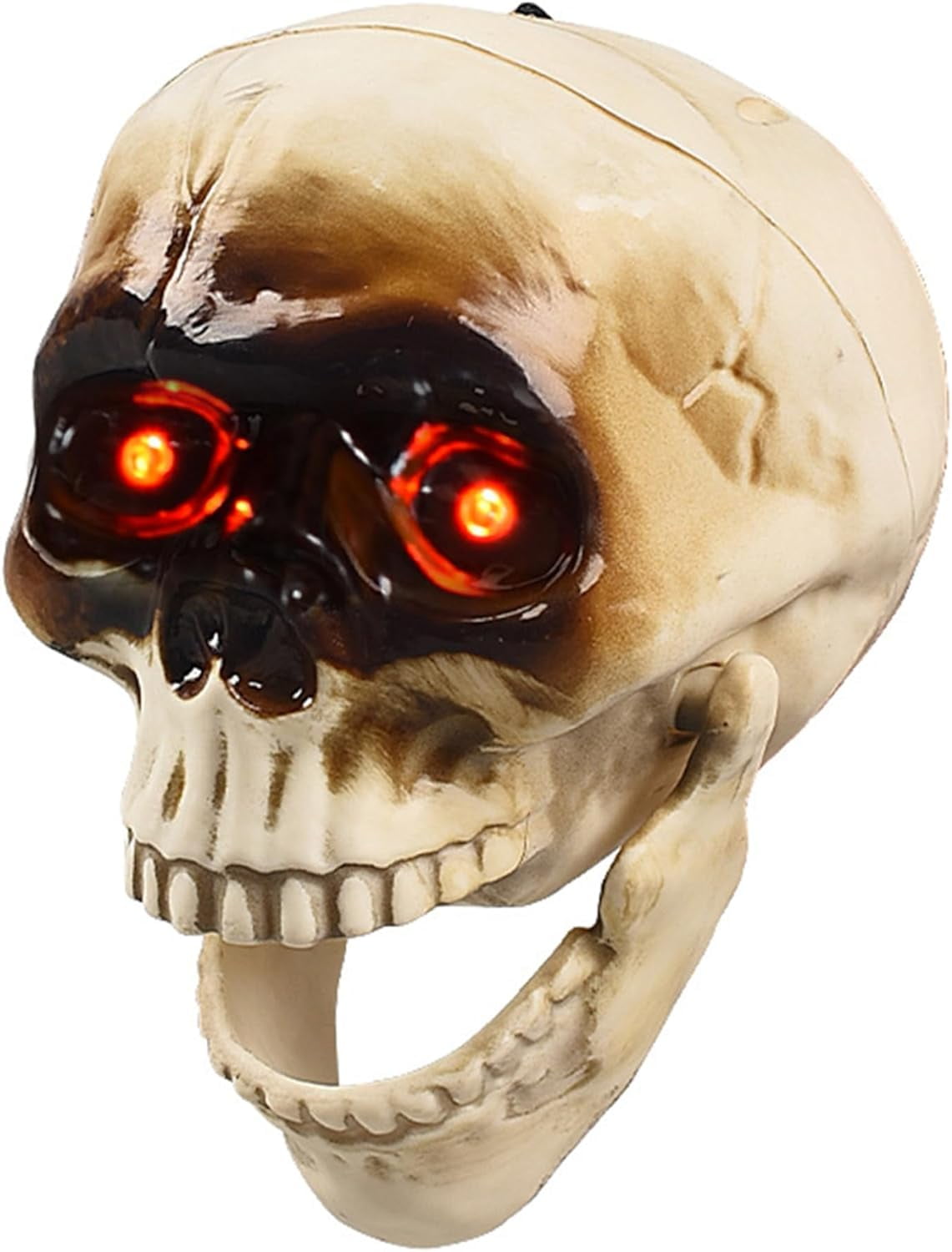 Halloween Animatronics Light-Up Eyes Skull Head with Motion & Sound ...