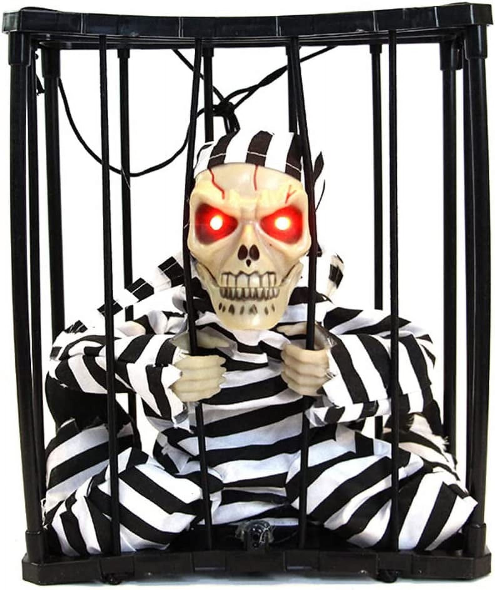 Halloween Animatronics Scary Toys Motion Sensor Scary Skull Cage ...