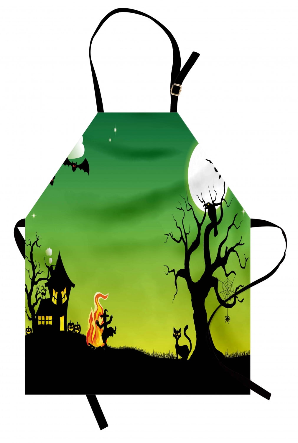 Halloween Apron Witches Dancing with Fire and Flying at Halloween ...