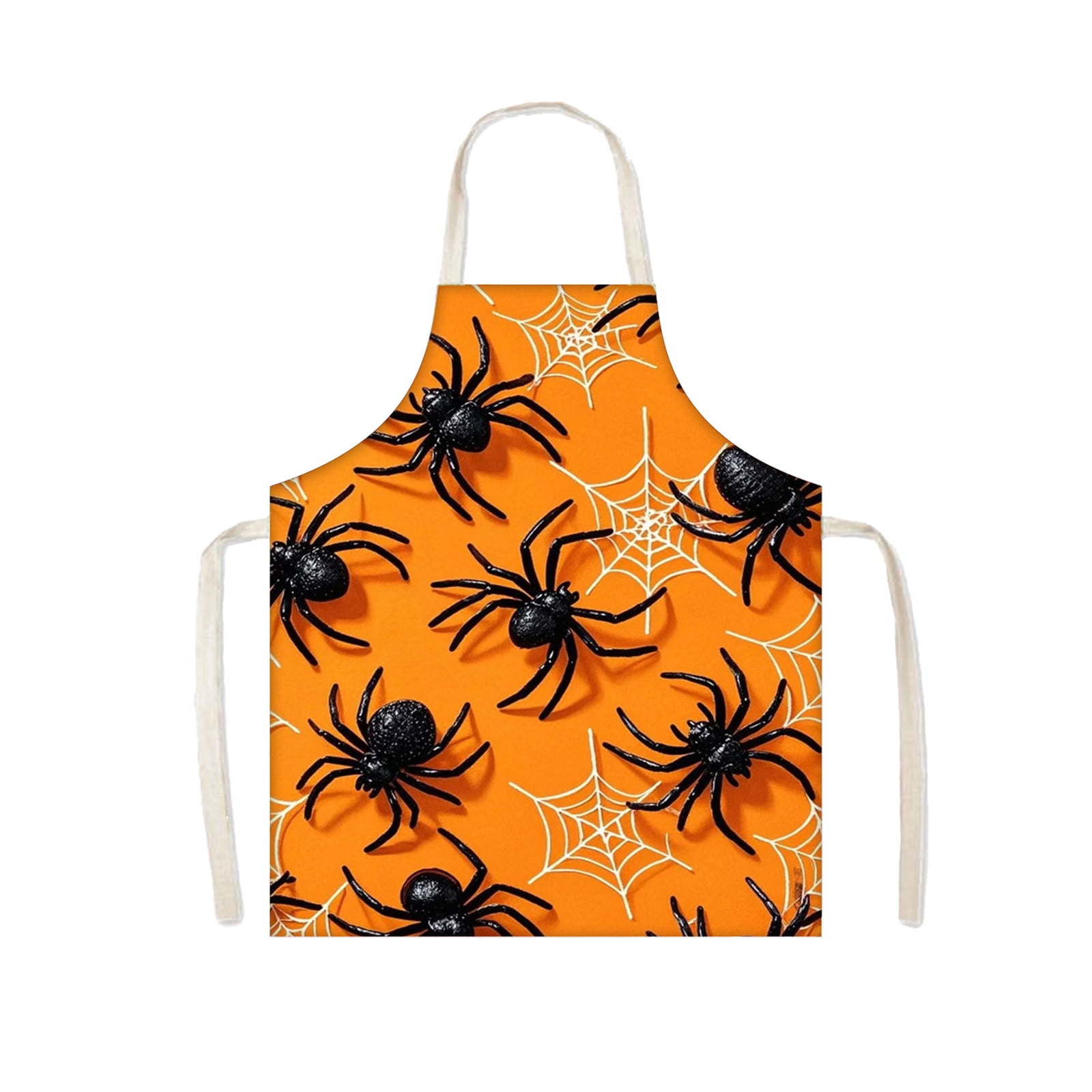 Halloween Aprons Ghost Cooking Apron, Adjustable Neck Strap Spider Web ...