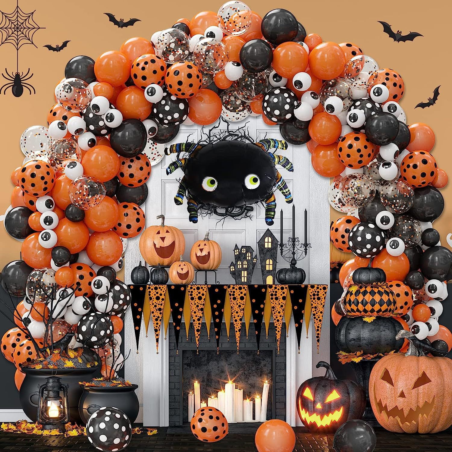 Halloween Arch Decoration Balloon Set Halloween Party Balloons Holiday ...