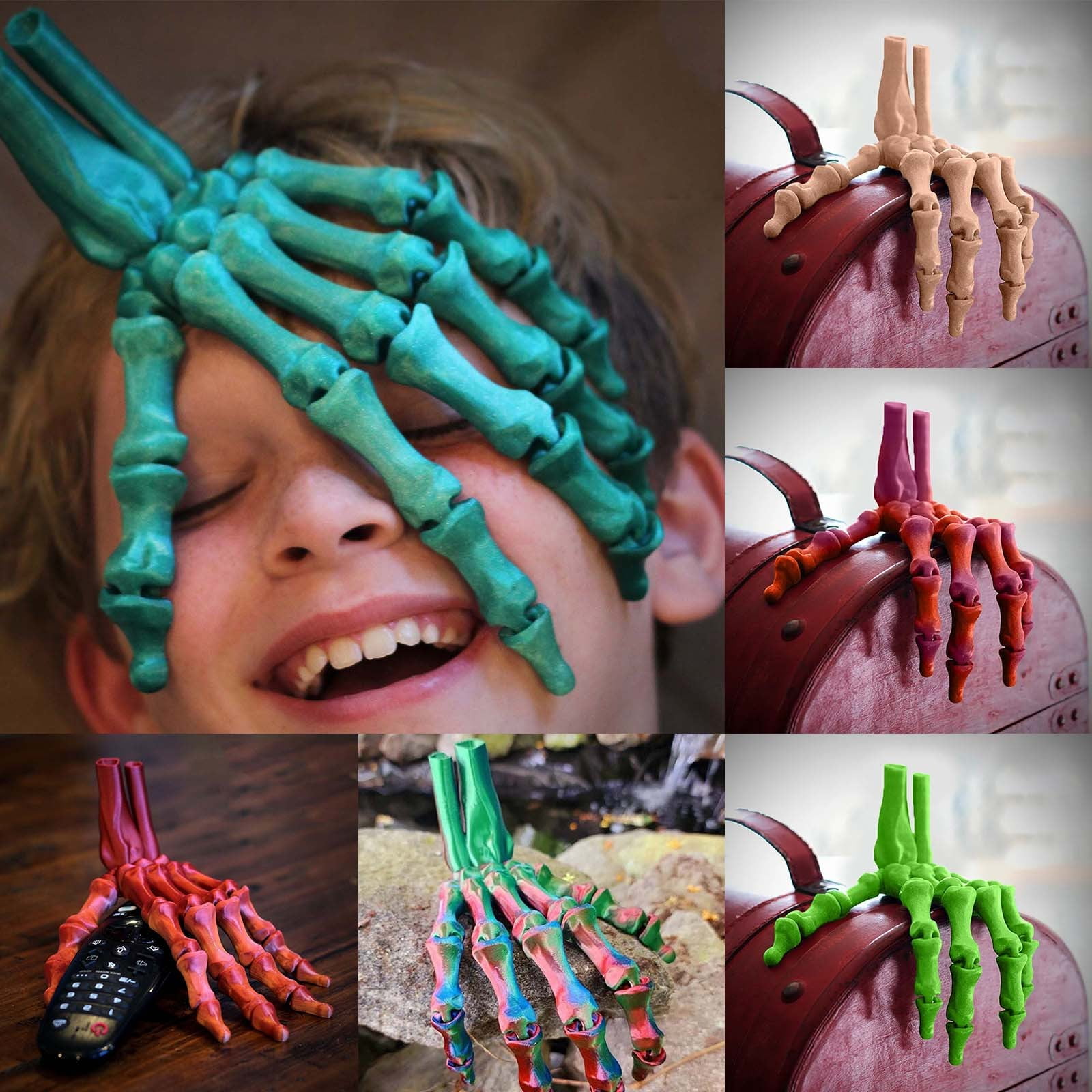Halloween Articulated Fingers, 3D Printed Skeleton Hand Decorations ...