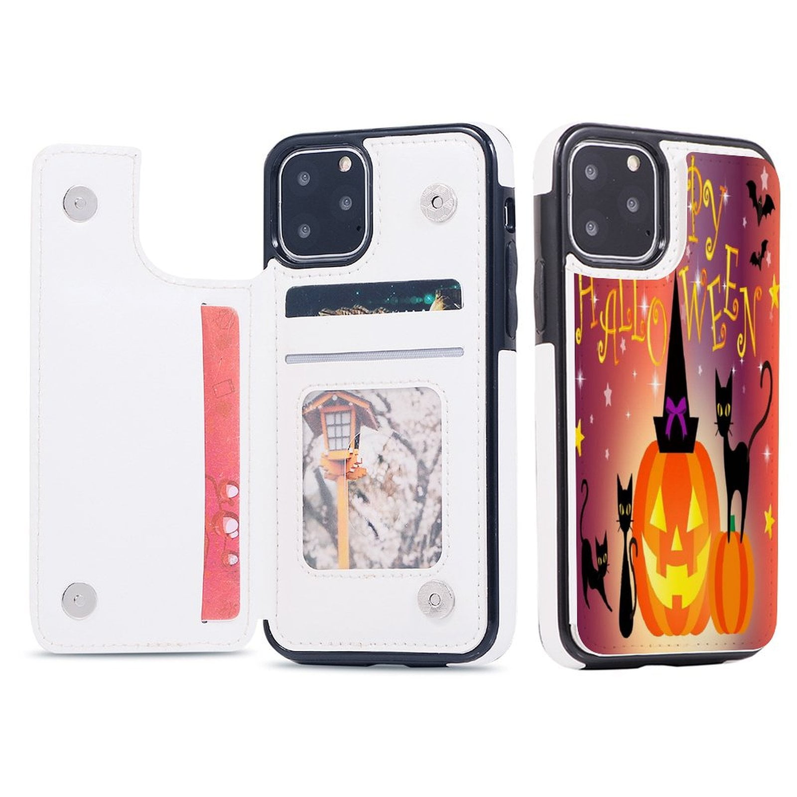 Halloween Atmosphere, Glowing Pumpkin Lights, Cats Leather Wallet Case ...