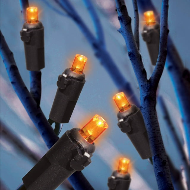 Halloween B/O LED Mini Lights, Orange, 20pk - Walmart.com