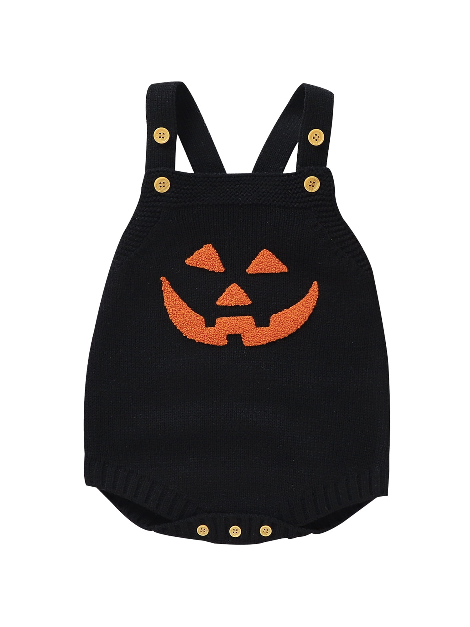 Halloween Baby Boy Girl Clothes Pumpkin Sleeveless Knit Overalls Romper Suspenders Jumpsuit Cute ...