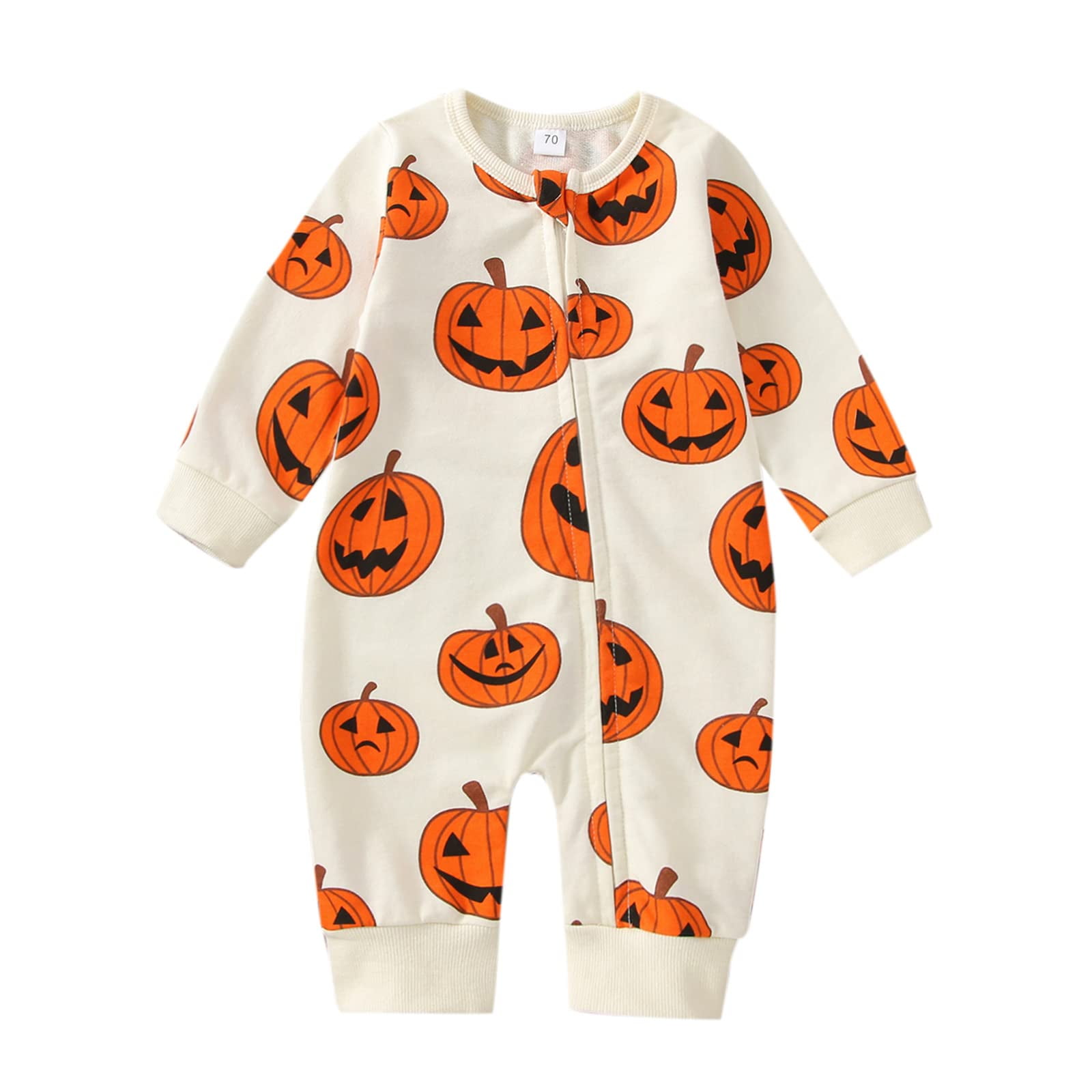Halloween Baby Boy Girl Outfit Pumpkin Romper Jumpsuit Long Sleeve Playsuit Newborn Fall Clothes ...