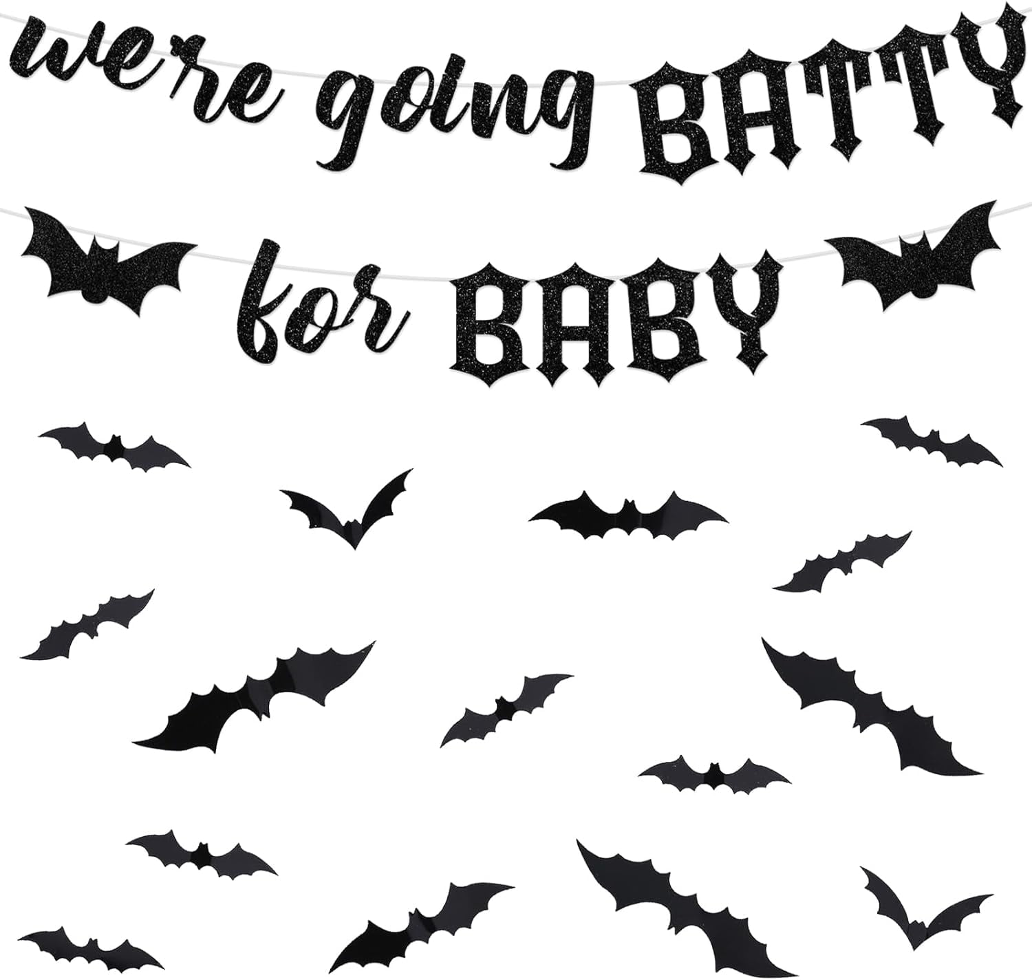 Halloween Baby Shower Decorations Banner, Bat Baby Shower Decorations ...