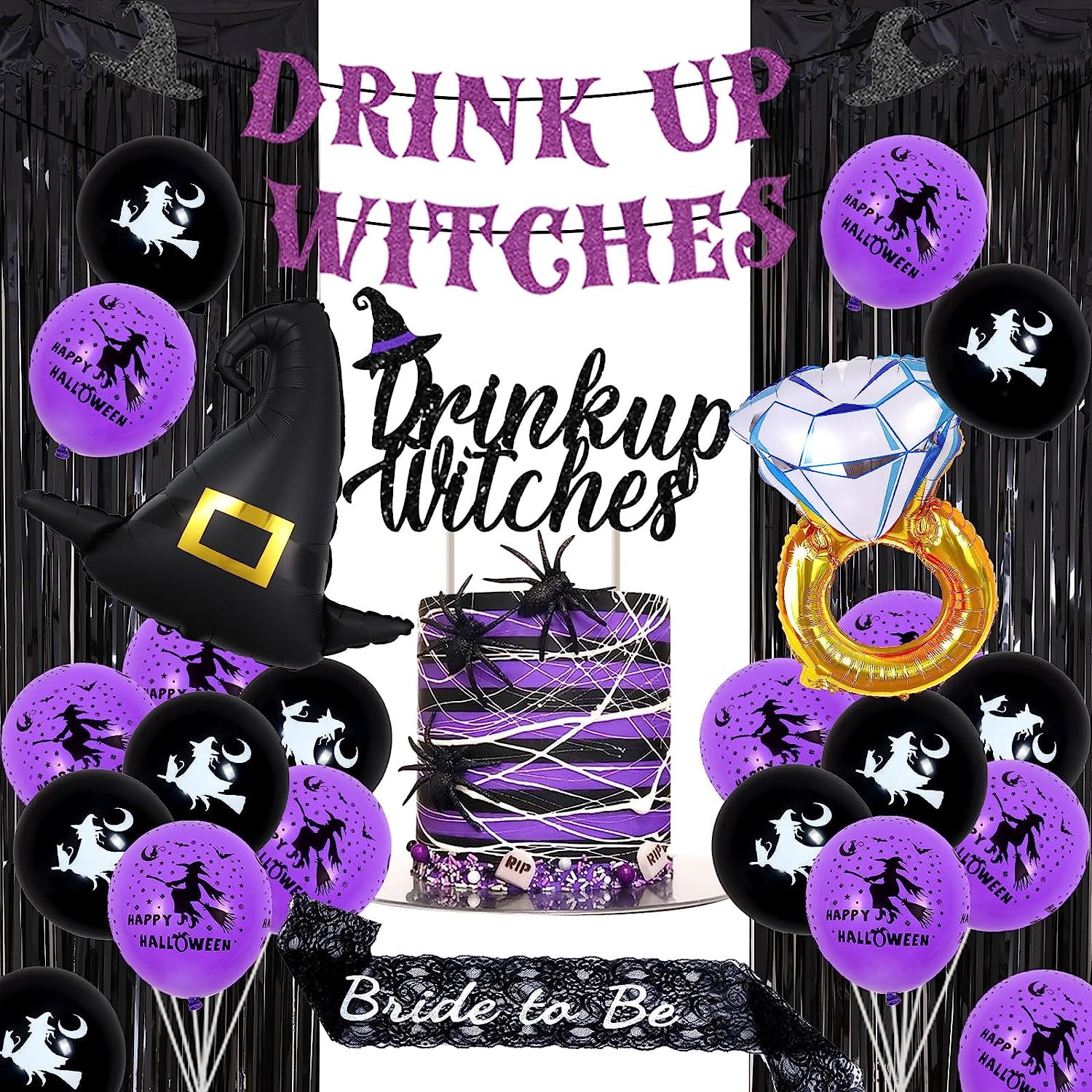Halloween Bachelorette Party Decoration with Halloween Drink Up Witches ...