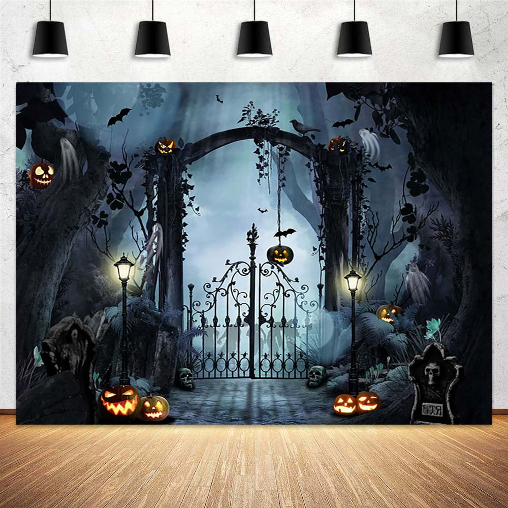 Halloween Backdrop, Horror Forest Haunted Graveyard Photography ...