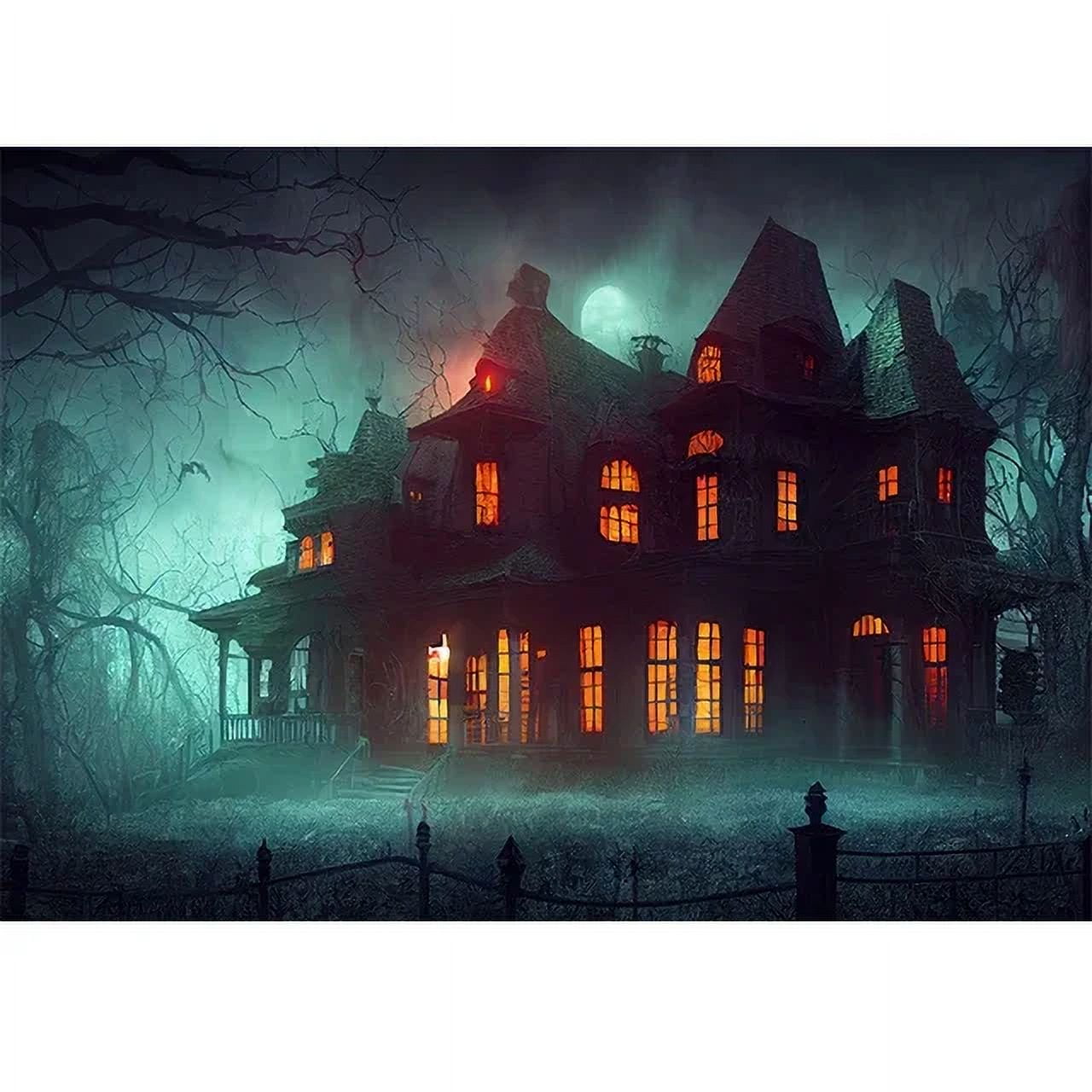 Halloween Backdrop Horror Moon Night Scary Cemetery Pumpkin Lantern for ...