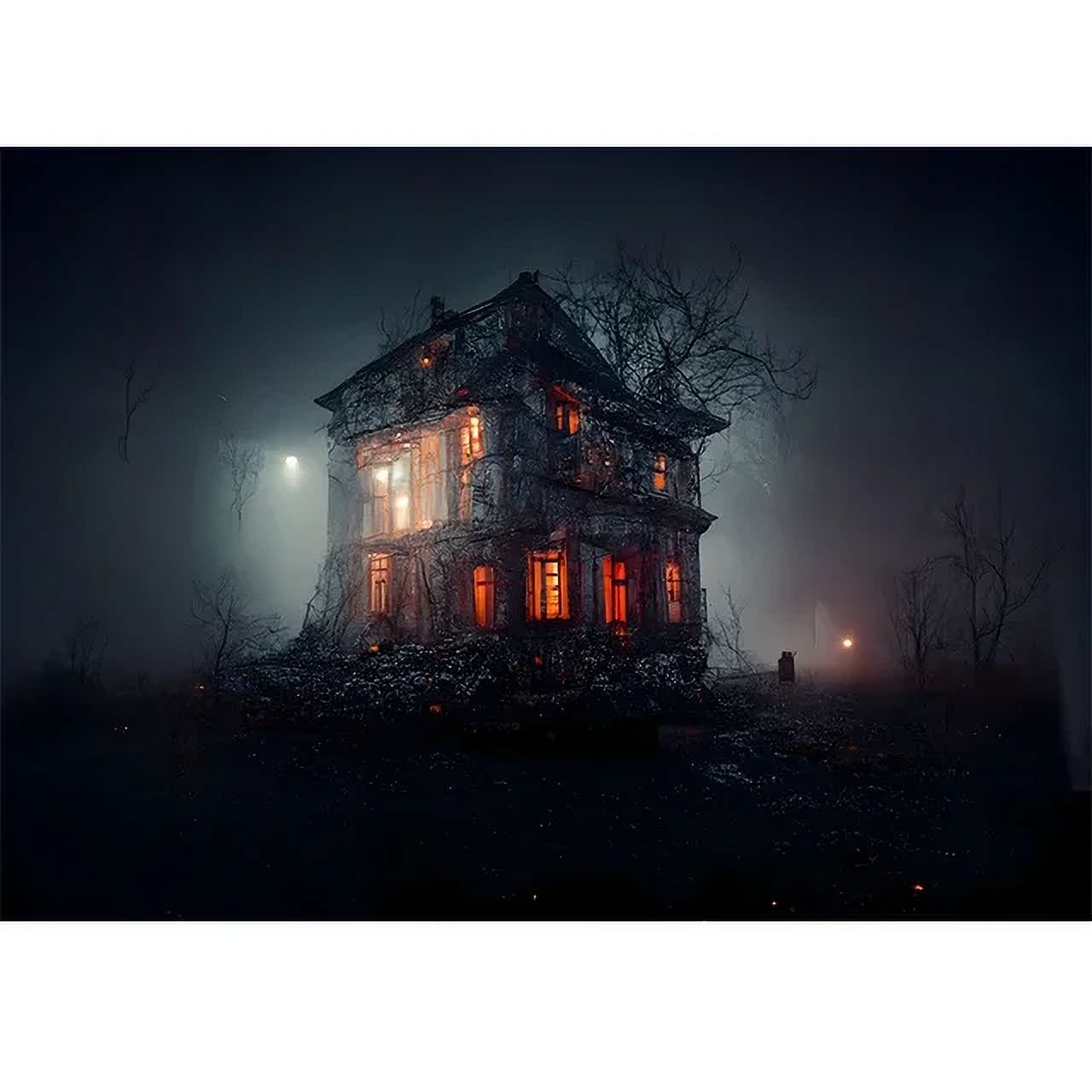 Halloween Backdrop Horror Moon Night Scary Cemetery Pumpkin Lantern for ...