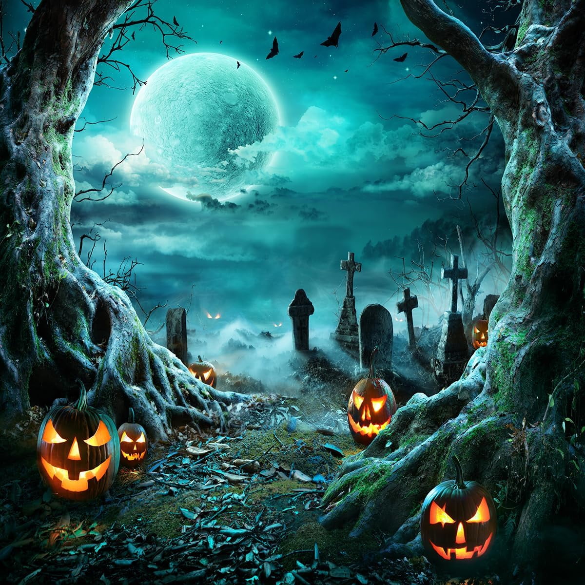Halloween Backdrop Photography Background Horror Moon Night Scary ...