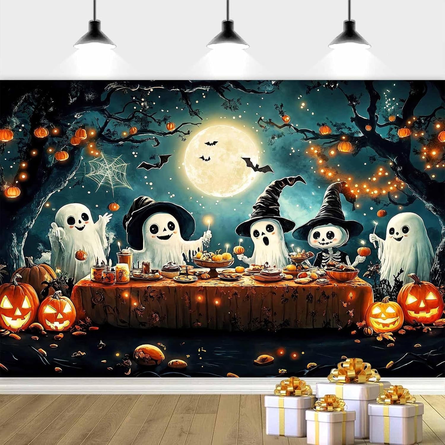 Halloween Backdrop, Pumpkin Ghost Photography Backdrop Horror Night ...