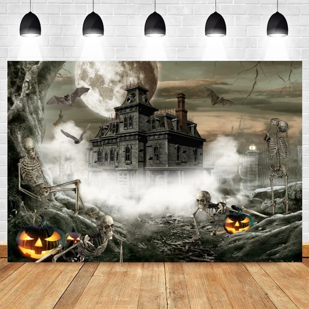 Halloween Backdrop for Photography Horror Night Moon Pumpkin Scary ...