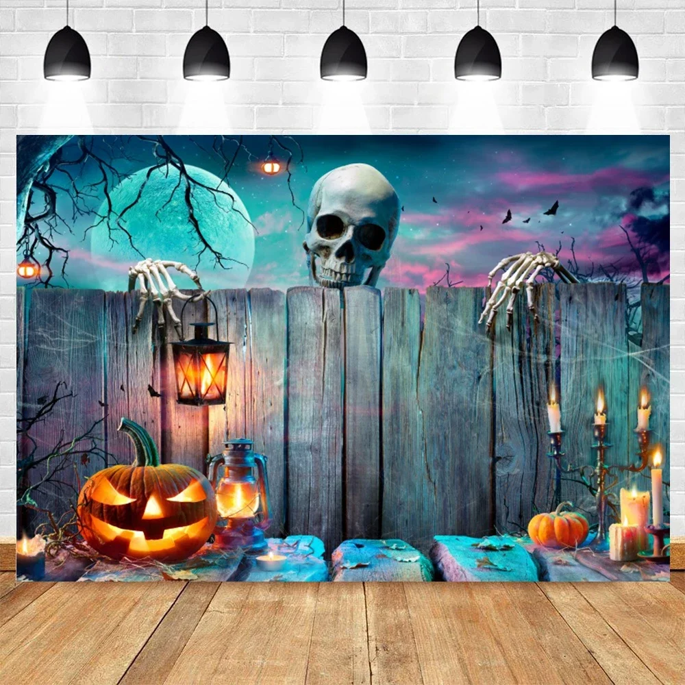 Halloween Backdrop for Photography Horror Night Moon Pumpkin Scary ...