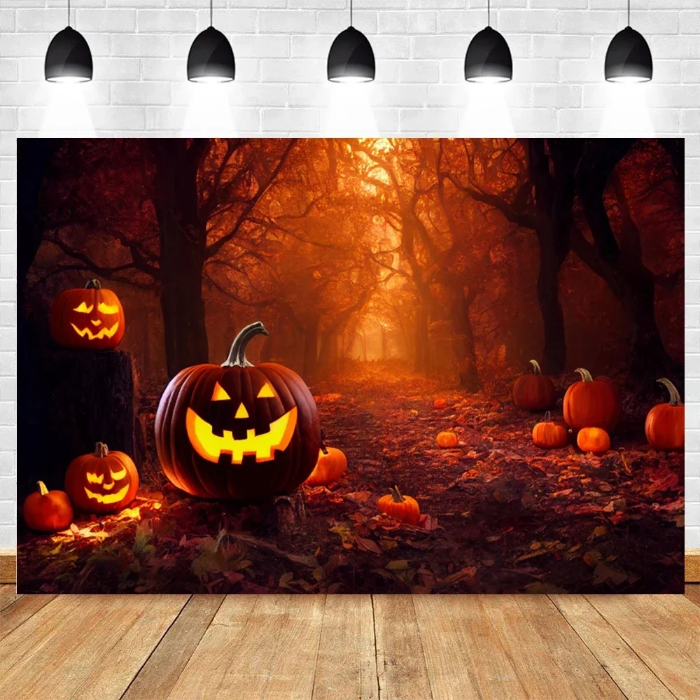 Halloween Backdrop for Photography Horror Night Moon Scary Forest Tree ...