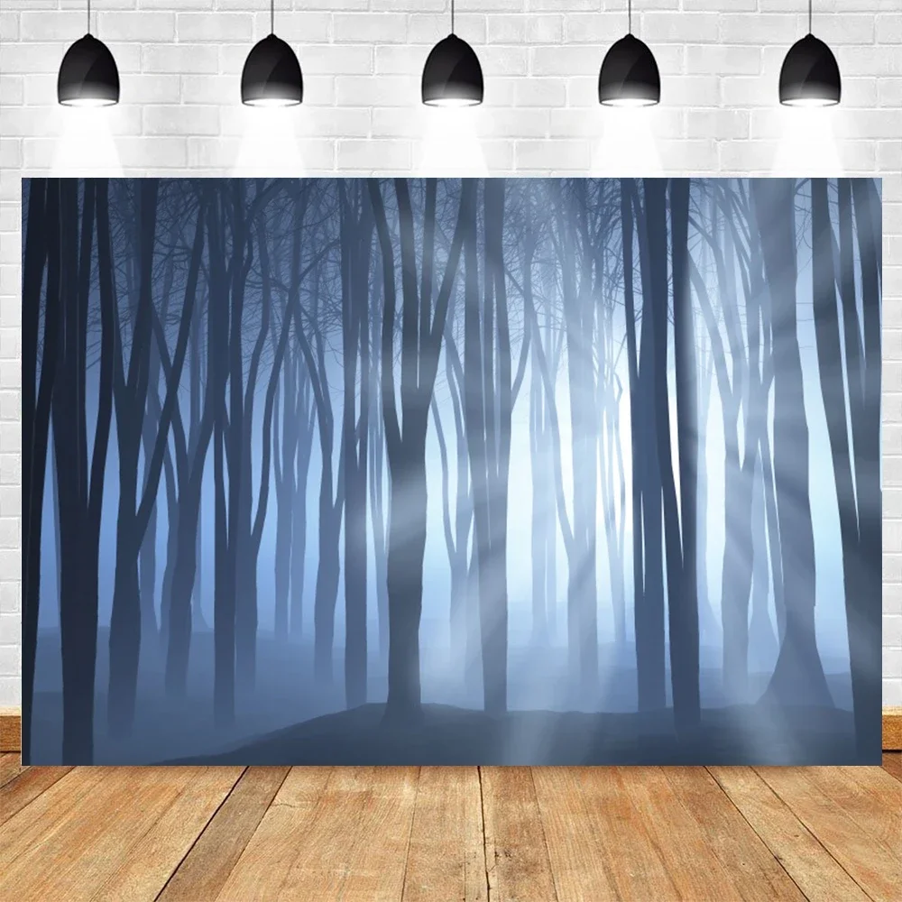 Halloween Backdrop for Photography Horror Night Moon Scary Forest Tree ...