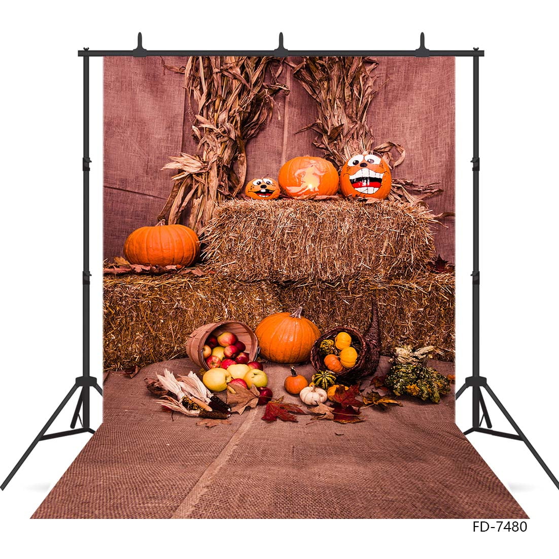 Halloween Backdrops Harvest Pumpkin Hay in Barn Vinyl Photography ...