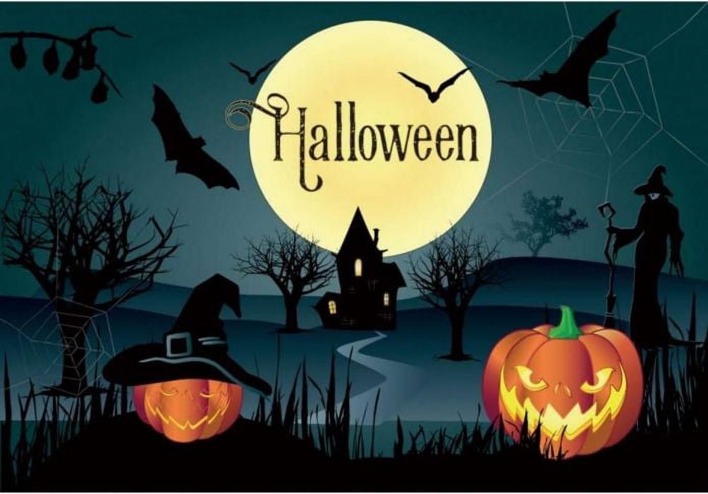 Halloween Background Witch Custom Birthday Backdrop Spooky Photo ...
