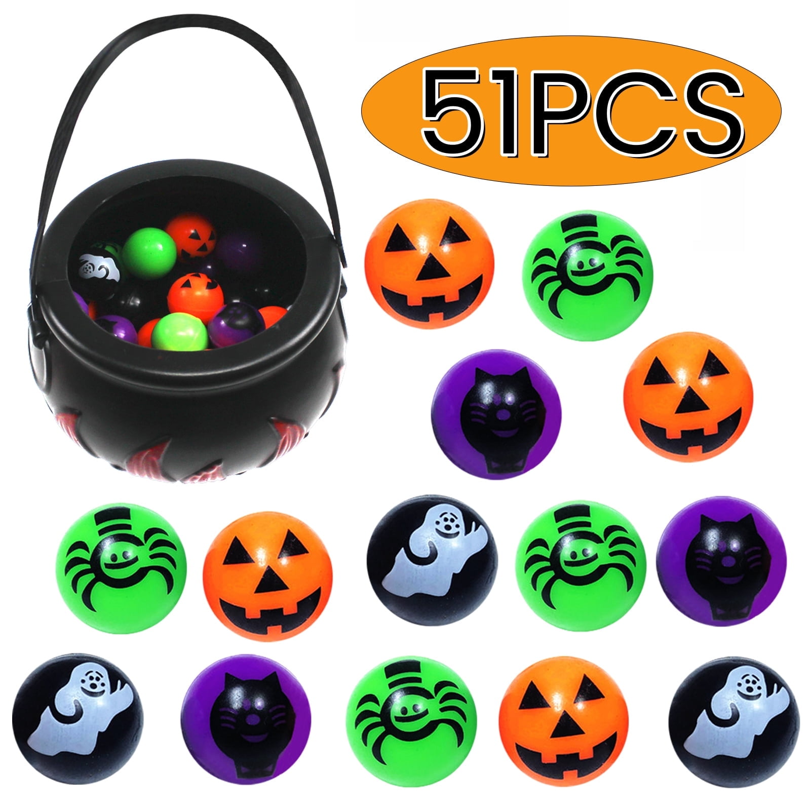Halloween Bag Fillers Bouncing Balls with Witch Cauldron Halloween ...