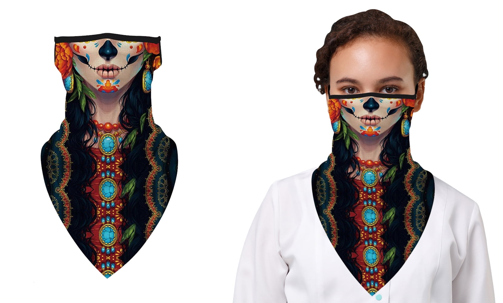 Halloween Balaclava Face Mask Neck Gaiter with Earloop For Men and ...