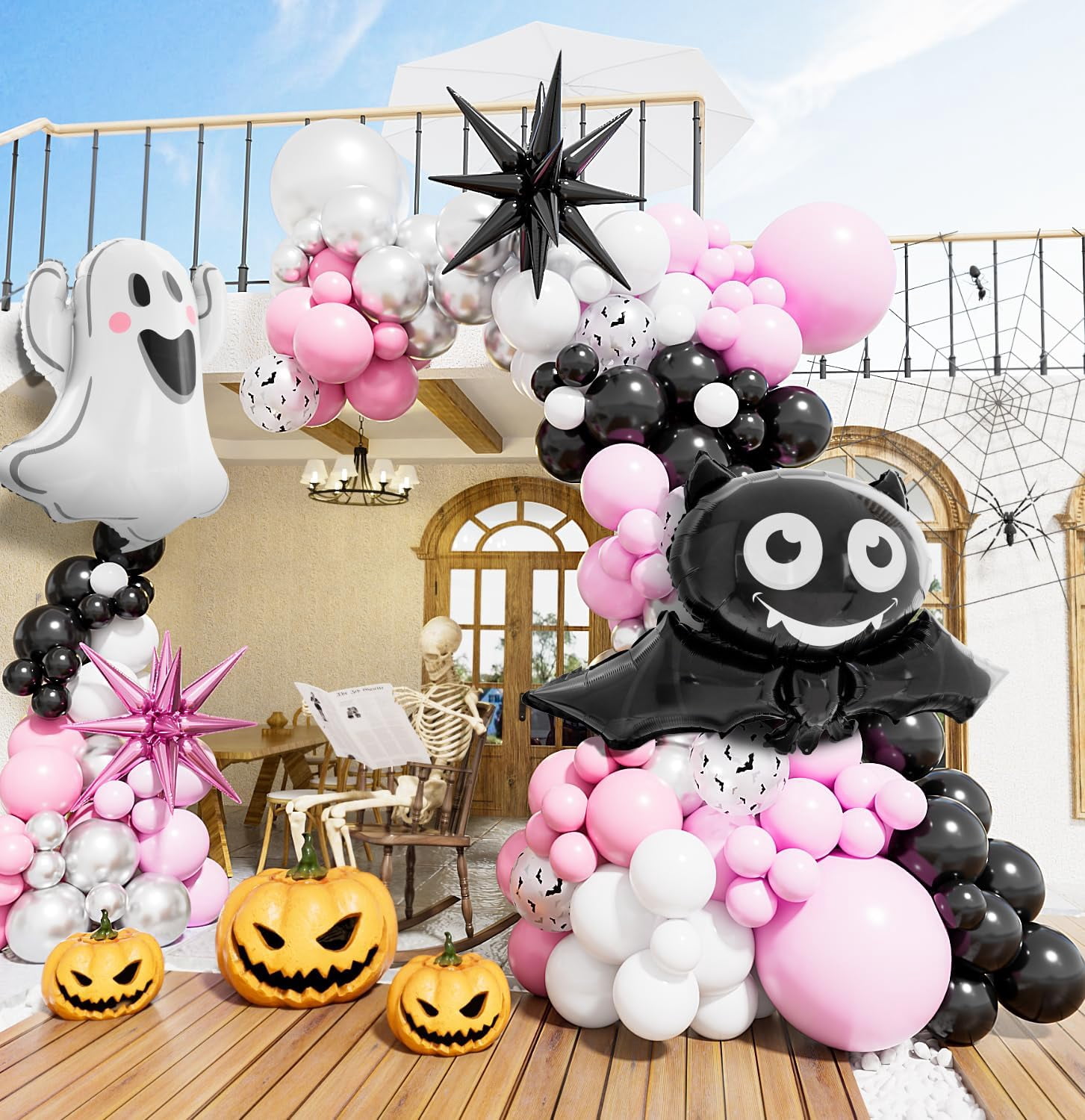 Halloween Balloon Arch Kit - Pink and Black Balloons Arch Kit, Pink ...