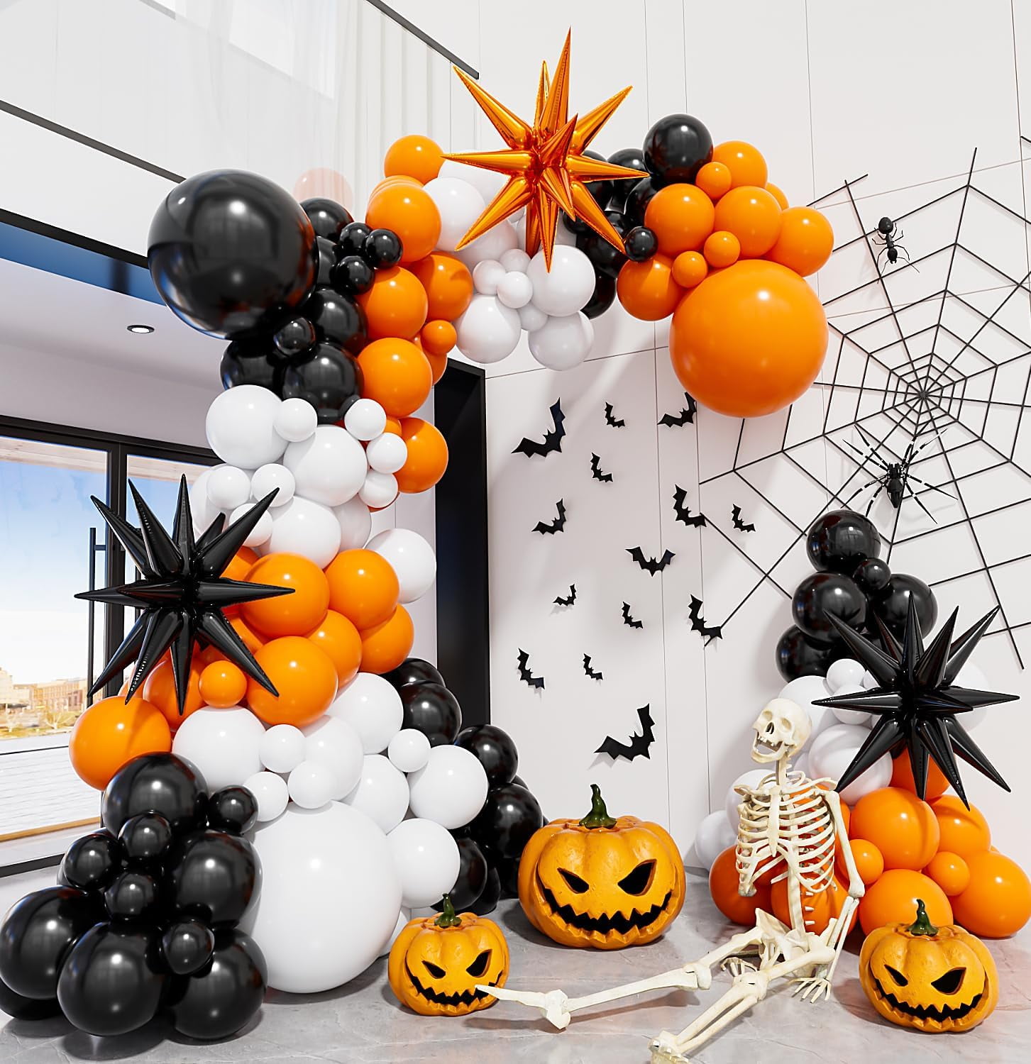 Halloween Balloon Garland Arch Kit - Black and Orange Balloon Arch Kit ...