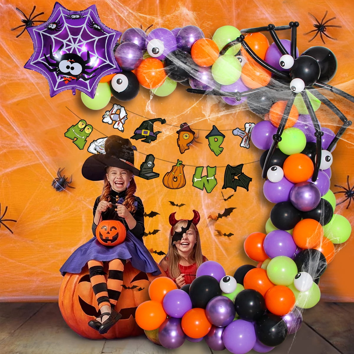 Halloween Balloon Set Ghost Festival Party Decoration Atmosphere Arrangement Balloon Chain Set ...