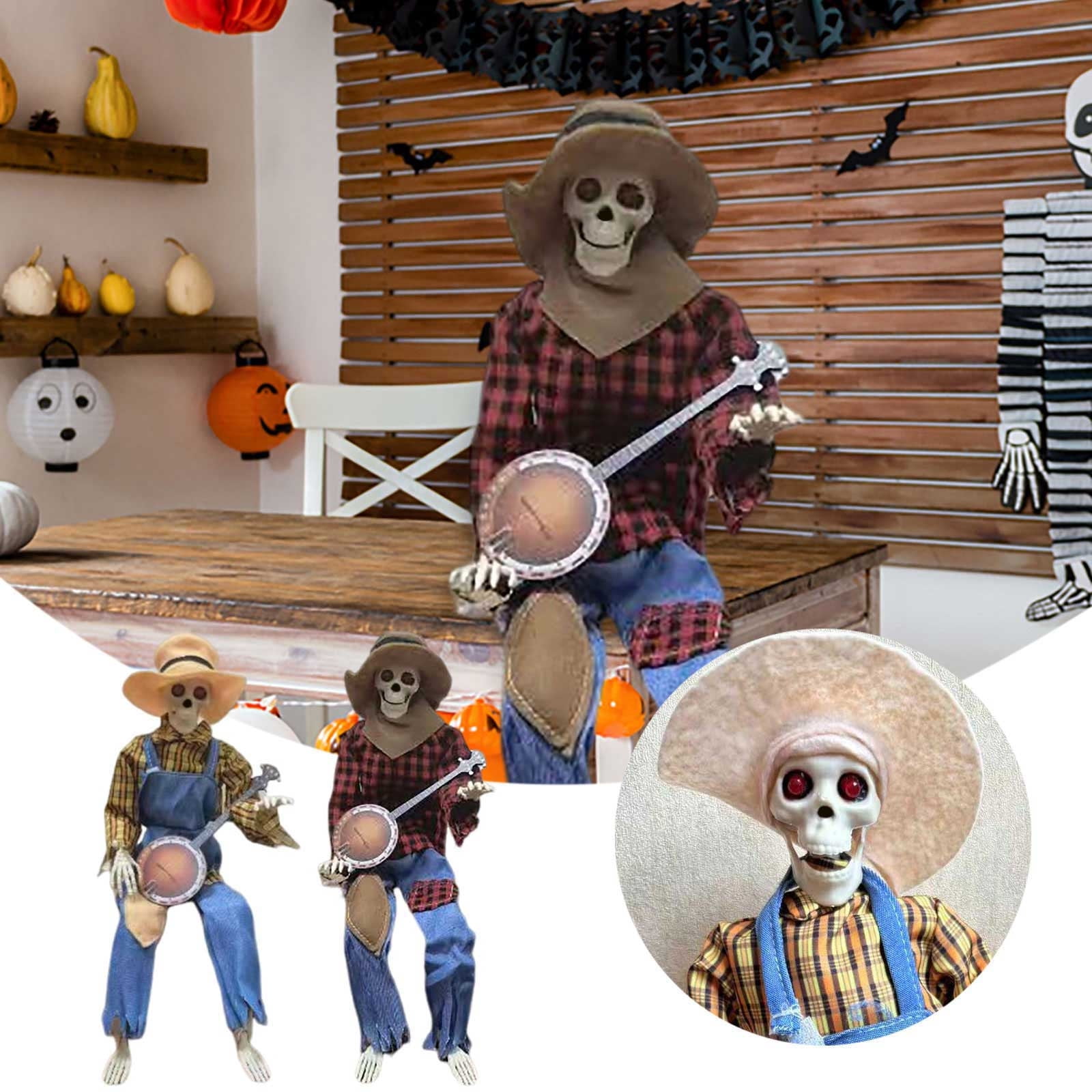 Halloween Banjo Playing Skeletons, Dueling Banjo Skeletons Poseable ...