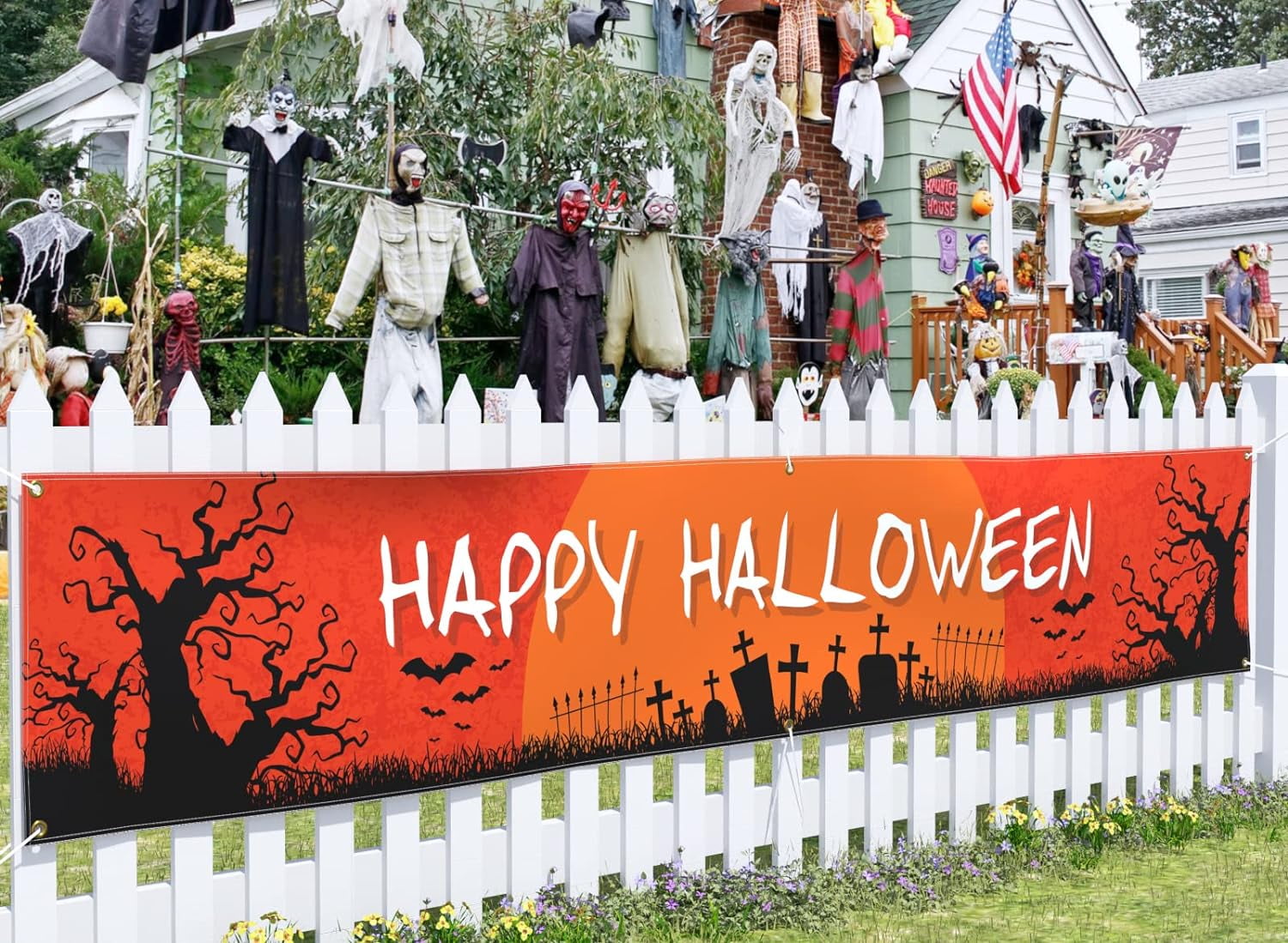 Halloween Banner Decorations Yard Signs Party Supplies Backdrop ...