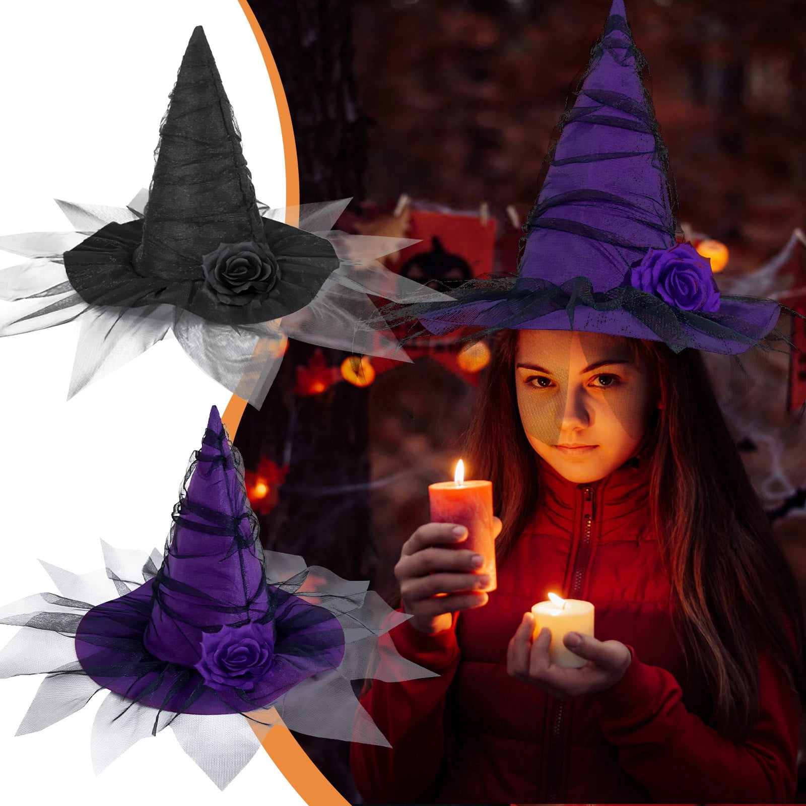 Halloween Baroque Style Witch Hat | Gothic Queen Costume Accessory ...