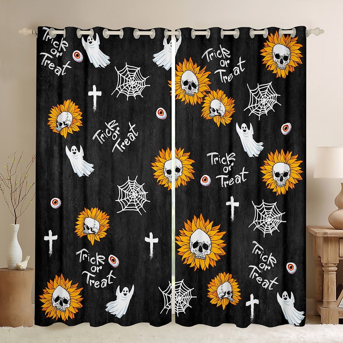 Halloween Bat Blackout Curtains Halloween Spooky Animal Pattern ...