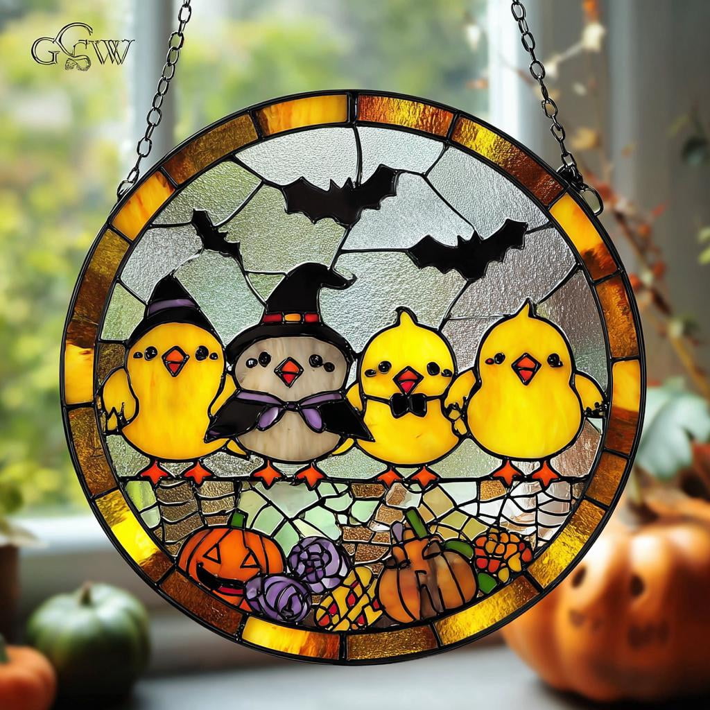 Halloween Bat & Chicken Suncatcher: Spooky Window Hanging - Walmart.com