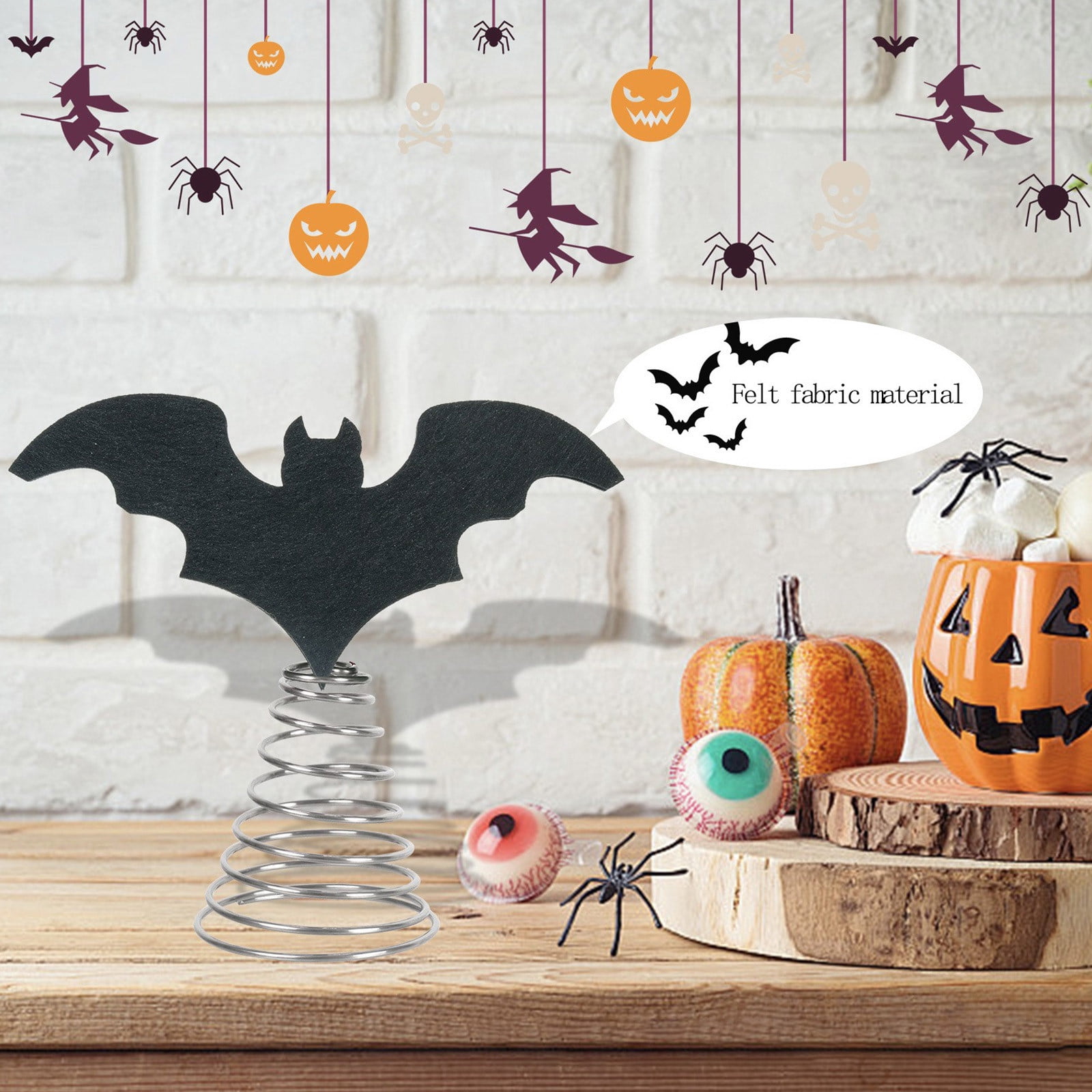 Halloween Bat Miniature Tree Topper Spooky Ornaments, 8.6 inches ...