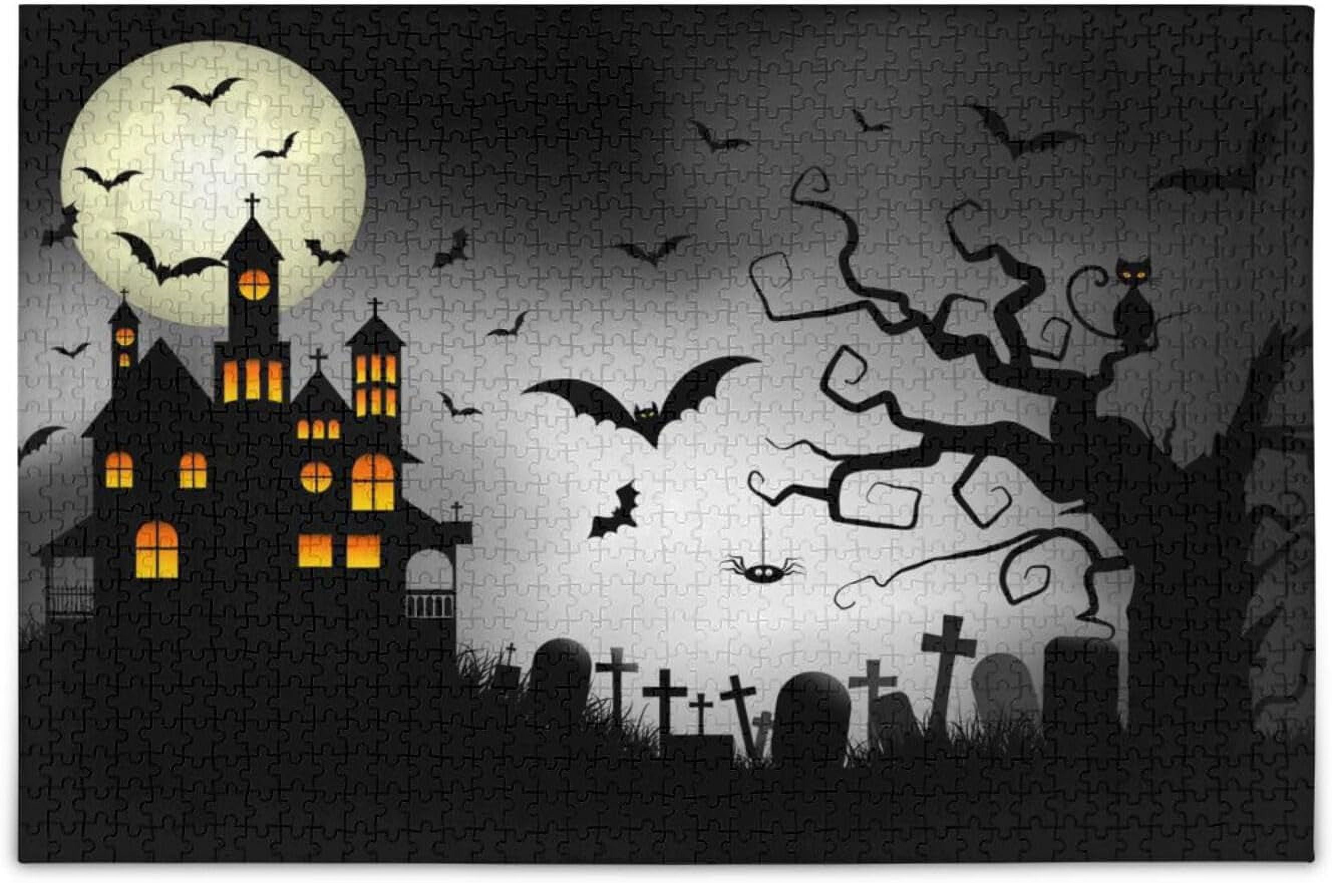 Halloween Bat Moon Jigsaw Puzzle 1000 PiecesDie-Cut Puzzle Pieces Are ...