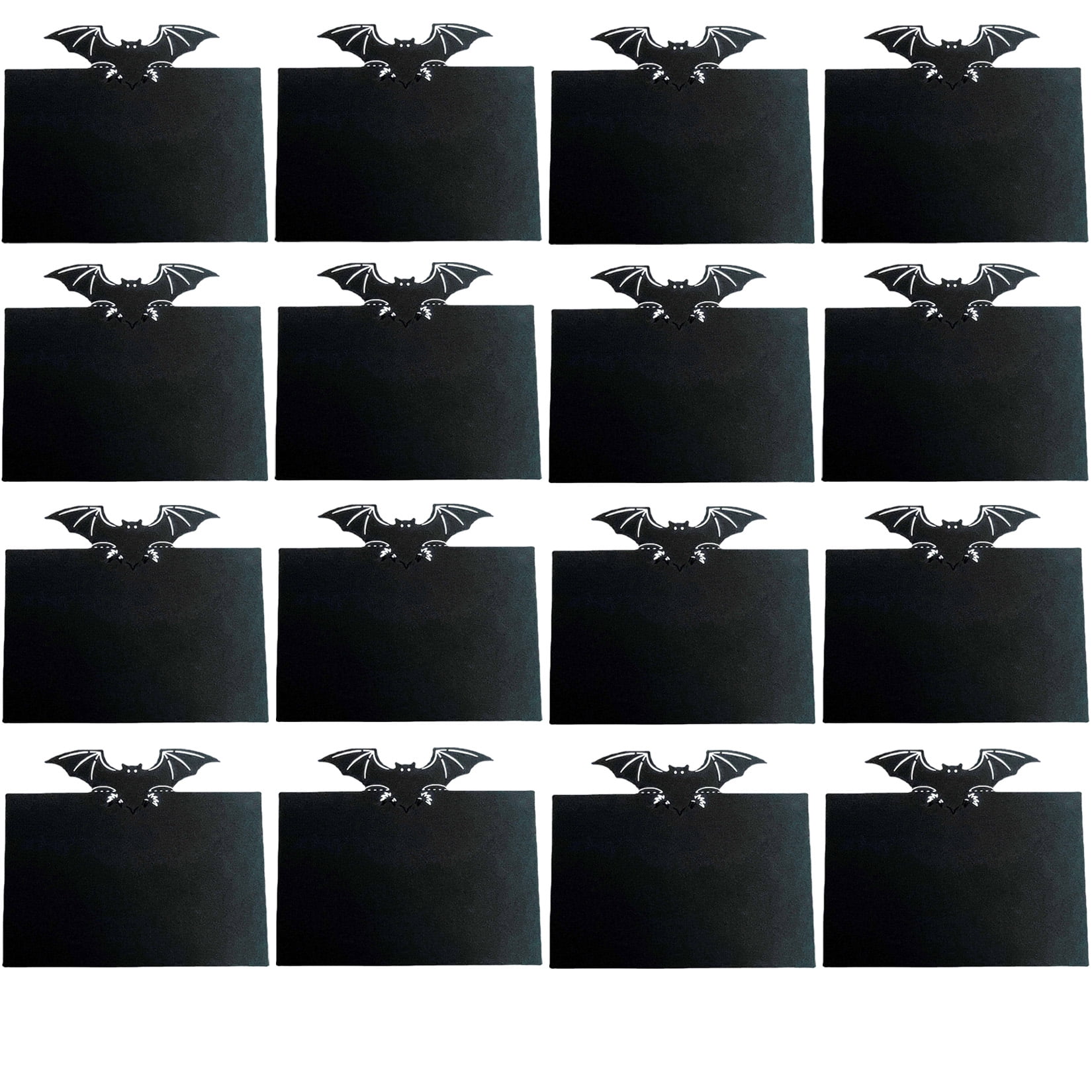 Halloween Bat Place Cards Black Blank Place Cards Table Tent Cards Food ...