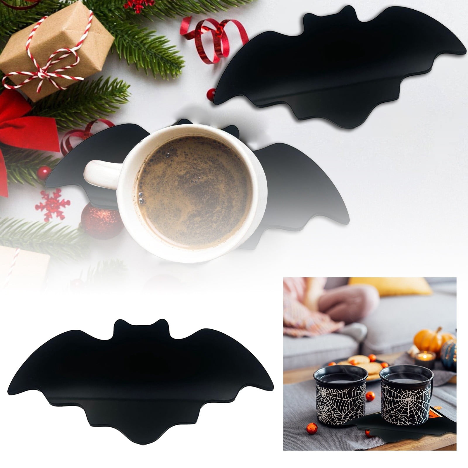 Halloween Bat Placemat Acrylic Dining Table Kitchen Mat Themed ...