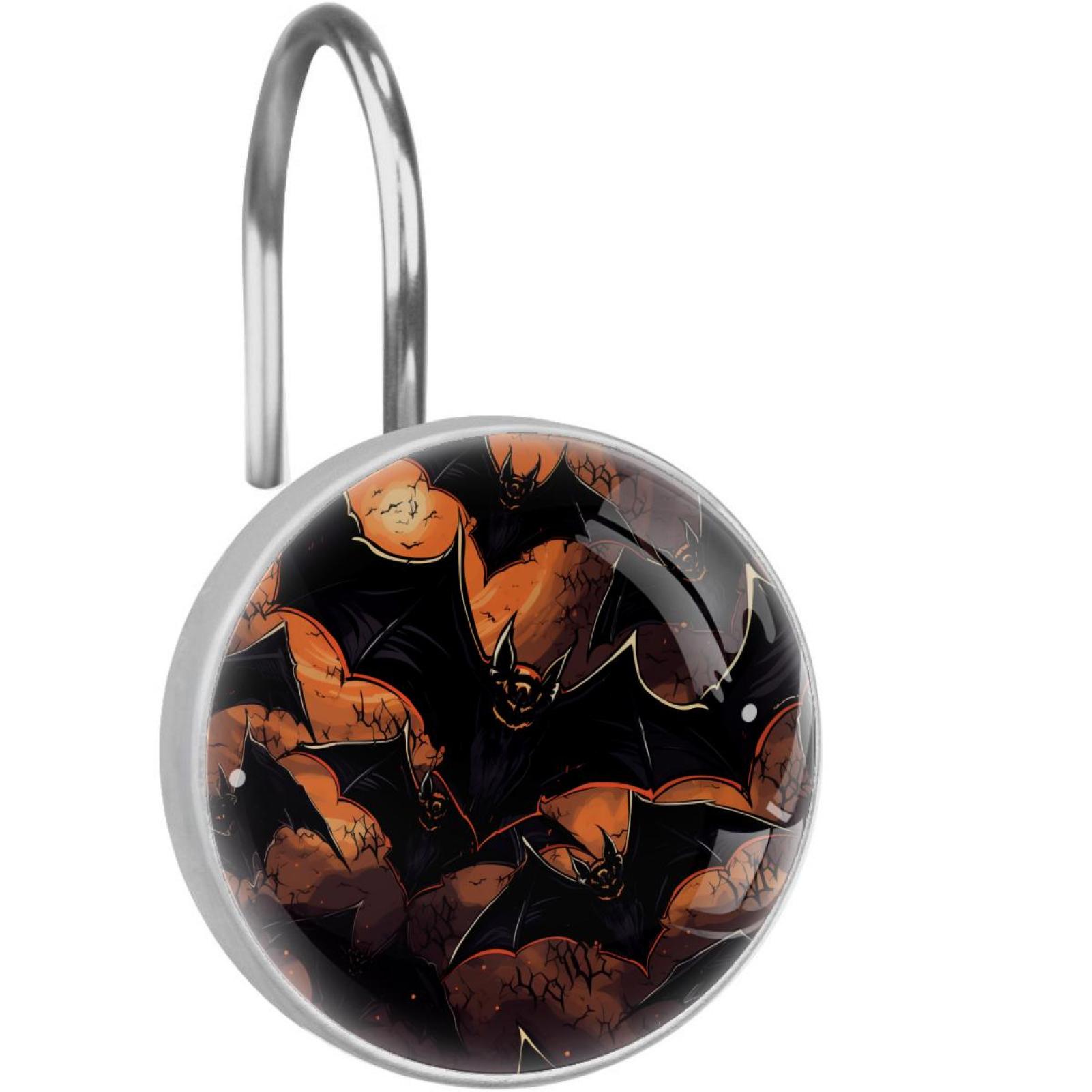 Halloween Bat Shower Curtain Hooks （Set of 12） for Home Hotel Shower ...