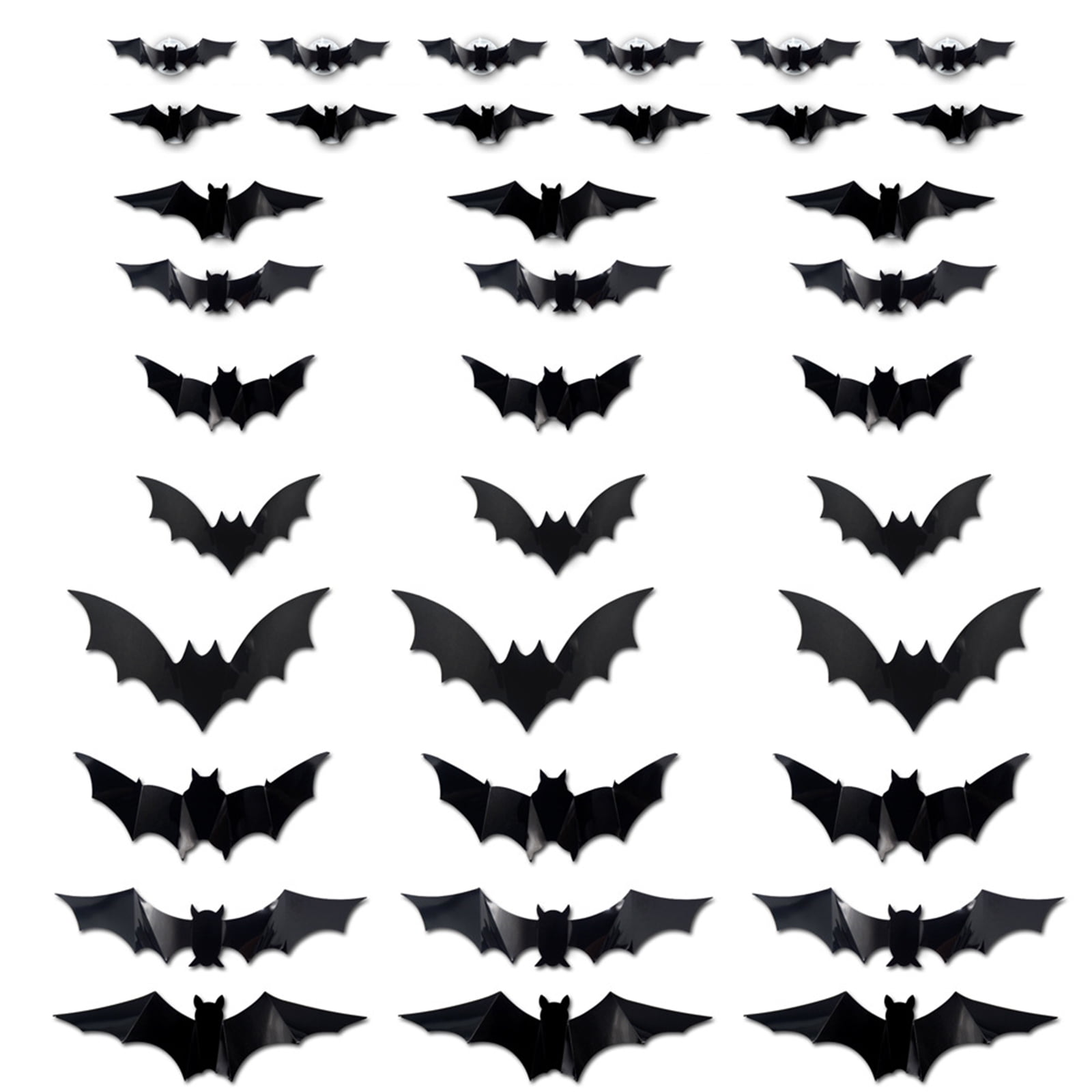 Halloween Bat Stickers with LED Light Adhesive PVC Clings Realistic Bat ...