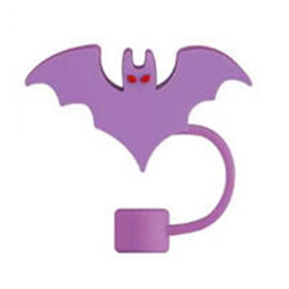 Halloween Bat Straw Cover Cap, Cute Bat Halloween Straw Topper Silicone ...
