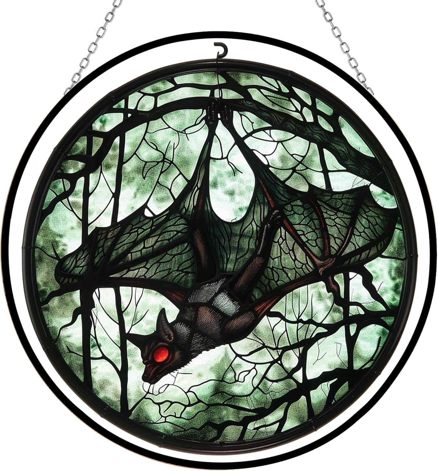 Halloween Bat Suncatchers for Windows, Stained Glass Window Hangings ...